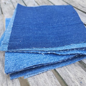 25 Denim Squares, 6x6 Denim Patches, , Denim Craft Supplies, Recycled ...
