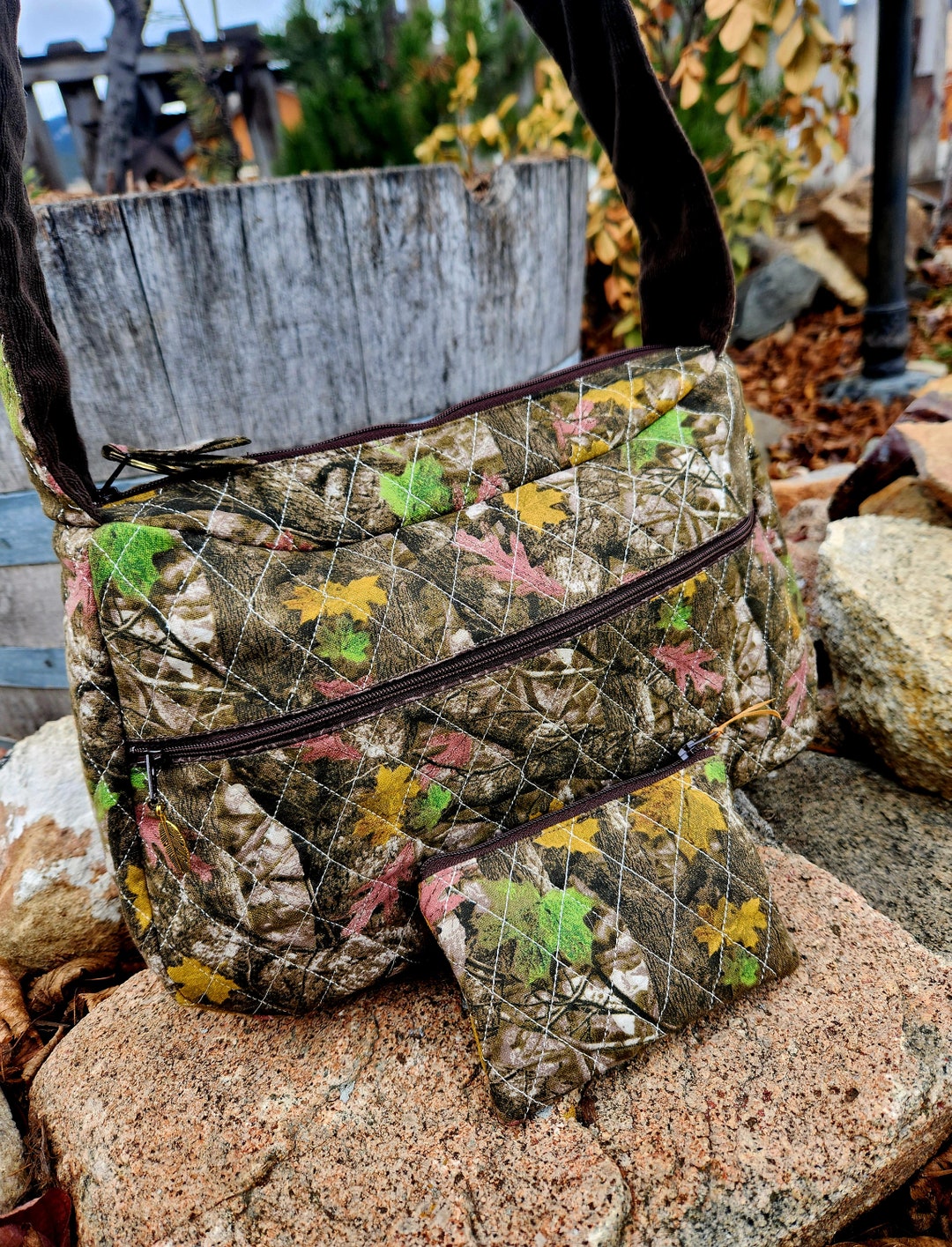 Quilted Camo Purse, Fall Foliage Purse, Camo Handbag, Purse With ...