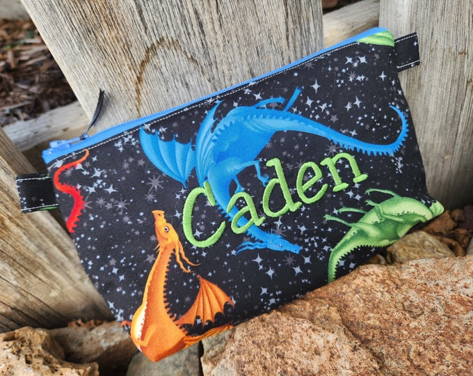 Dragon Purse, Coin Purse, Change Purse, Dragon and Fairies Print, Gift ...