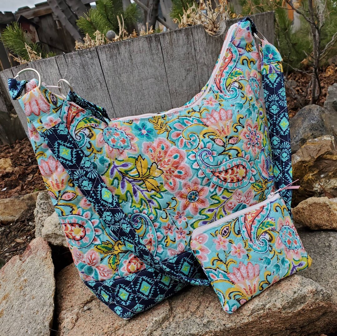 Pastel Quilted Purse, Fabric Purse, Paisley Purse, Quilted Handbag ...