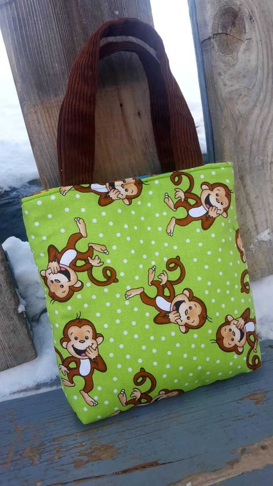 Toddler Monkey Tote Bag, Kids Tote, Toy Bag, Kids Tote Bag, Boys Tote ...