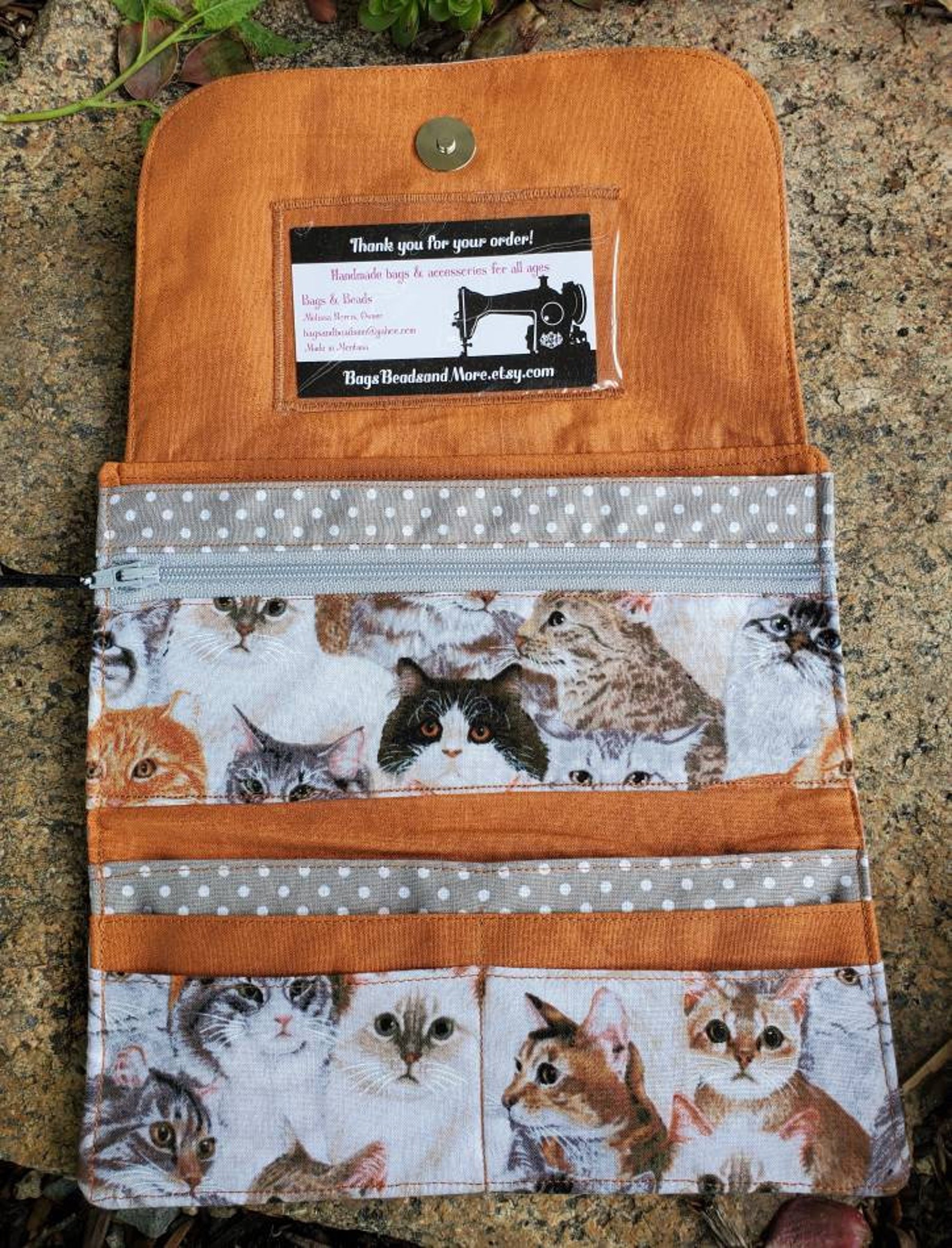 Cat Wallet Kitty Billfold Fabric Wallet Ladies Wallet Cat - Etsy