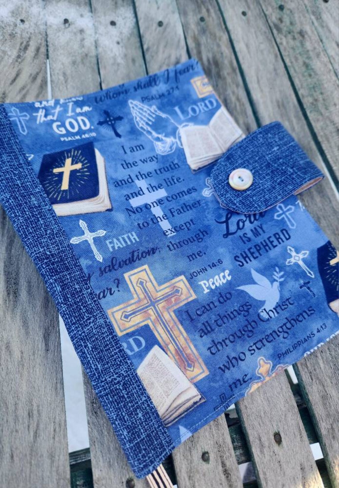 Personalized Bible Cover, Fabric Bible Case, Religious Bible Cover ...