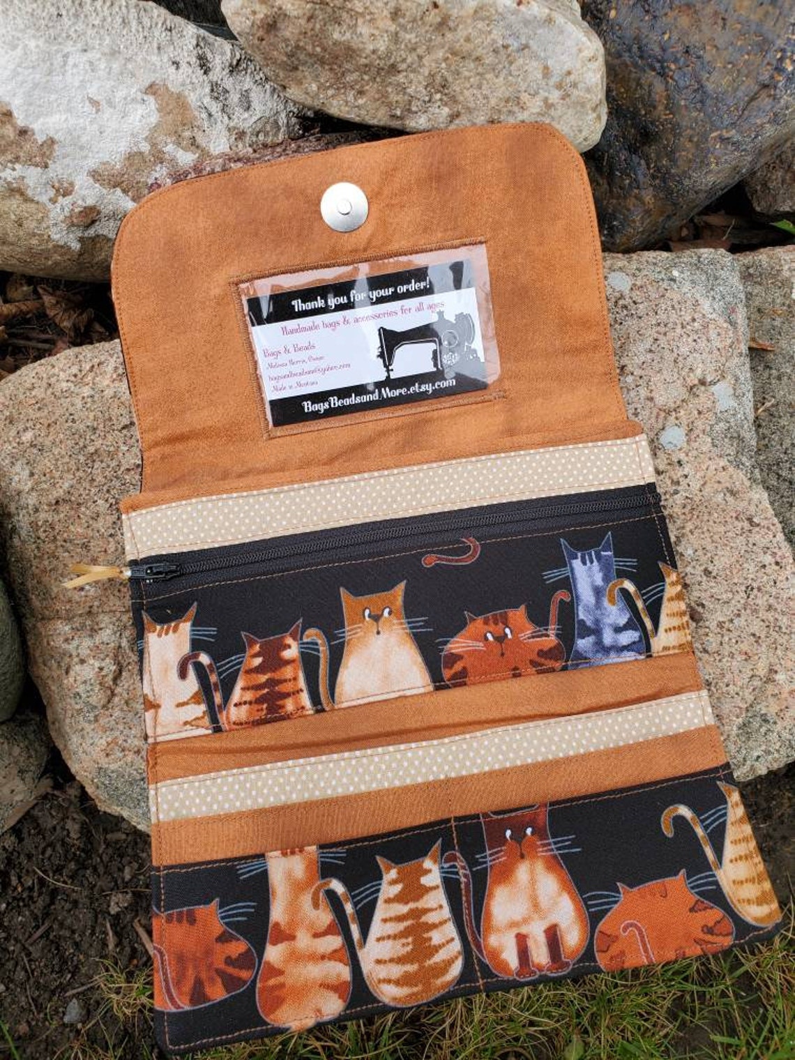 Cat Wallet Kitty Billfold Fabric Wallet Ladies Wallet Cat - Etsy