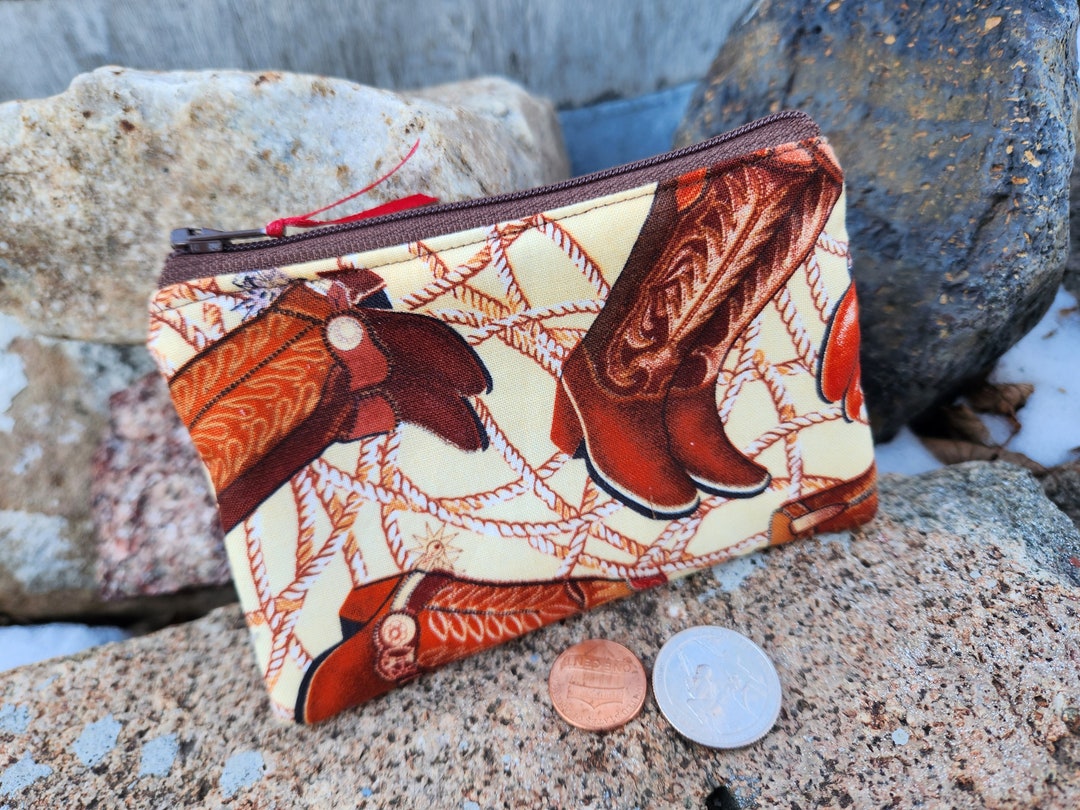 Cowboy Coin Purse, Western Pouch, Cowboy Boot Zipper Wallet, Change ...
