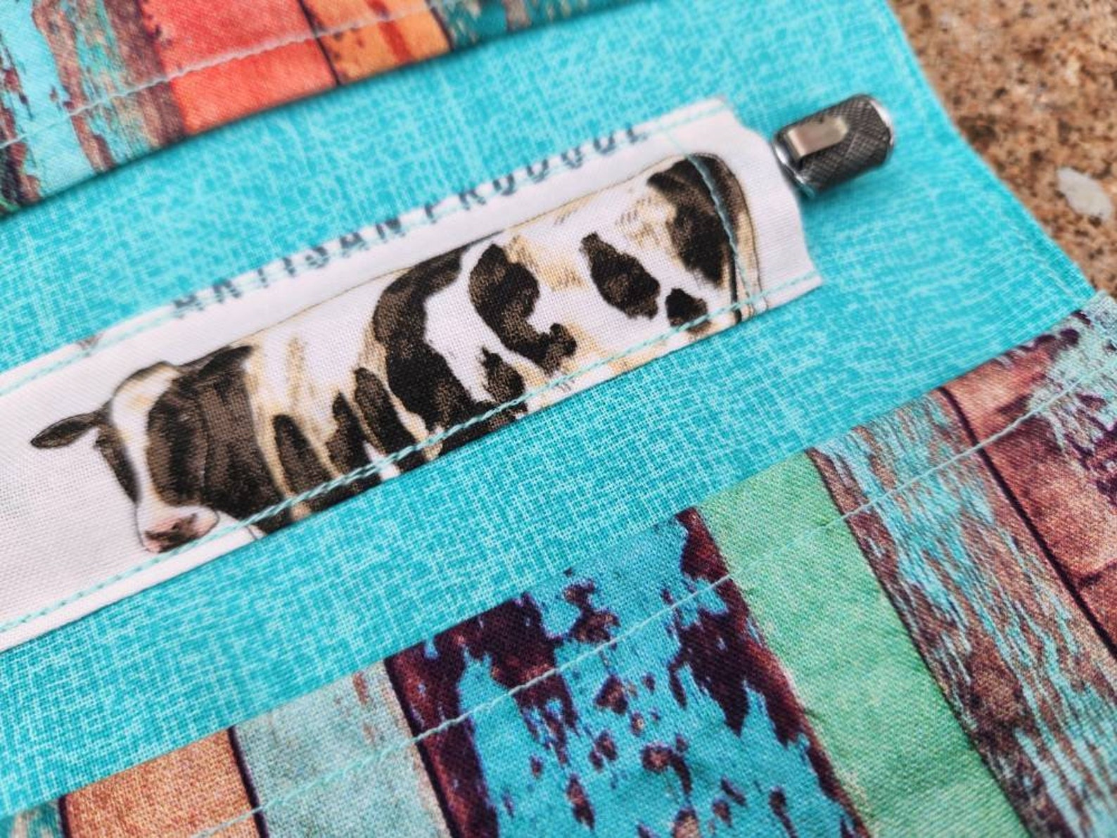 Farm Animal Checkbook Cover, Tractor Checkbook Cover, Fabric Checkbook ...