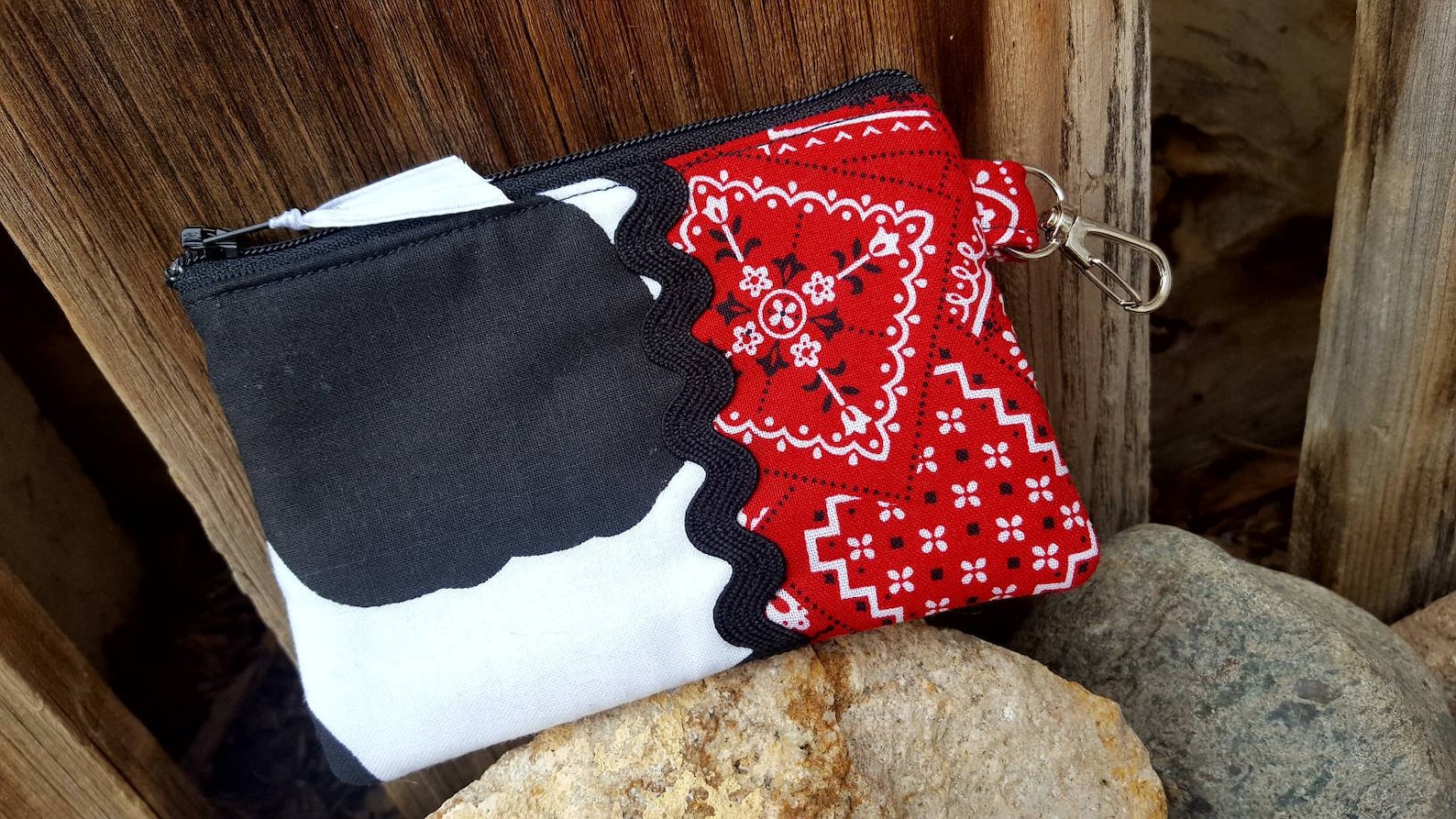 Cow Coin Purse Red Bandana Change Purse Western Coin Purse - Etsy