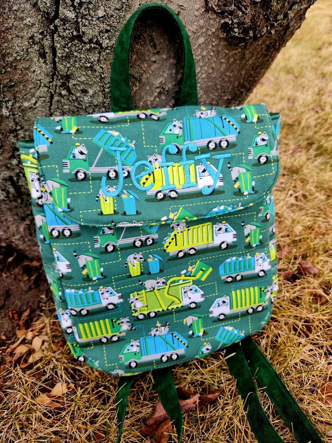 Garbage Truck Backpack, 2 and 3 Year Old Toddler Backpack, Handmade ...