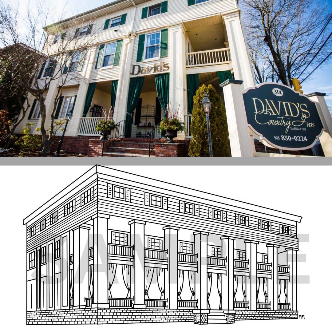 David’s Country Inn NJ Wedding Venue Line Drawing DIGITAL DOWNLOAD - Etsy