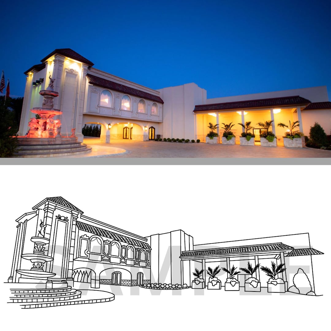 The Grand Wedding Venue Line Drawing DIGITAL DOWNLOAD - Etsy
