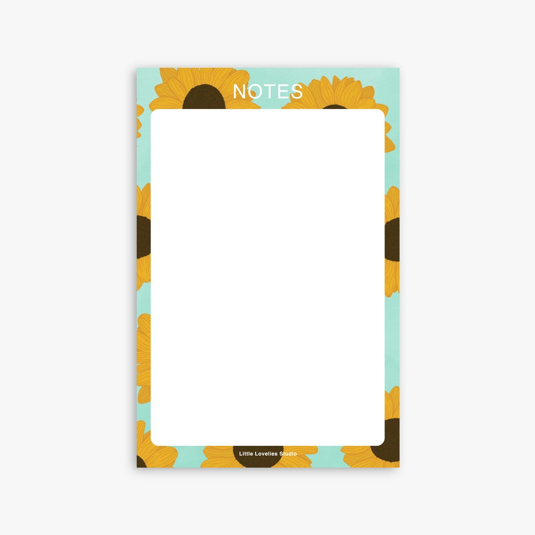 Sunflower Notepad | Cute Sunflower Writing Pad for Teachers and Desk ...