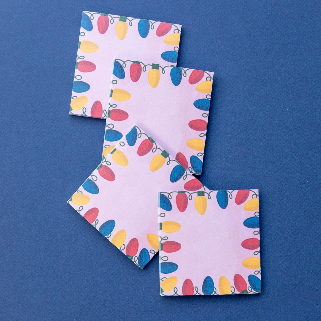 Christmas Lights Post-it® Notes | Festive Christmas Lights Notepad for ...