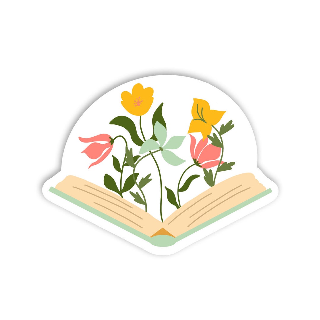 Cute Bookworm Decal Teacher Sticker Cute Book Water Bottle Sticker Open ...