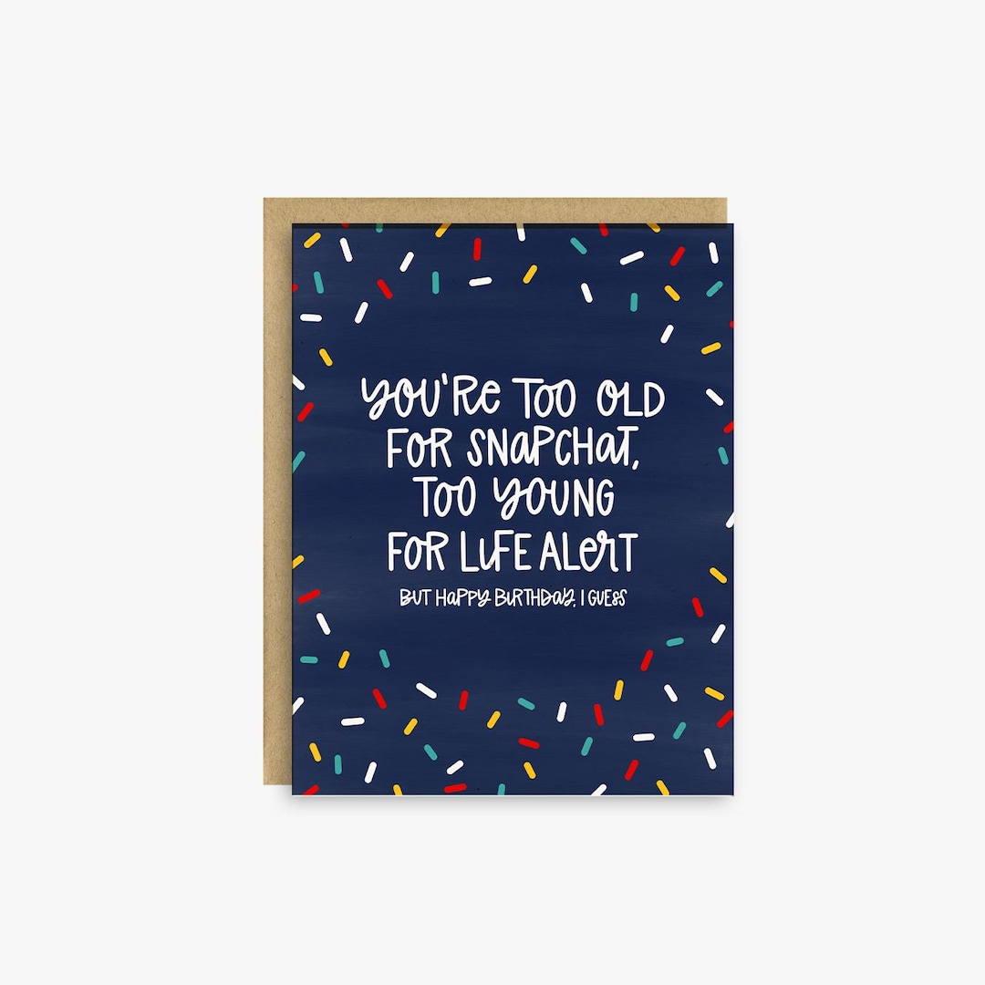 Too Old Funny Birthday Card - Etsy