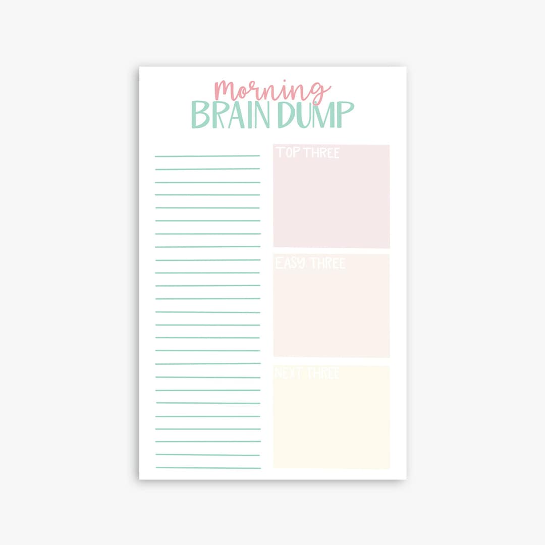 Morning Brain Dump Notepad | A5 Desk Notepad for Daily Brainstorming ...