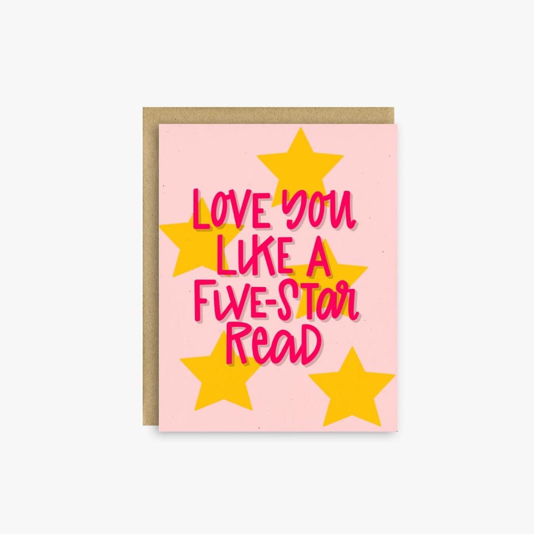 Love You Like a 5 Star Read Card | Bookish Valentine’s Day Card ...