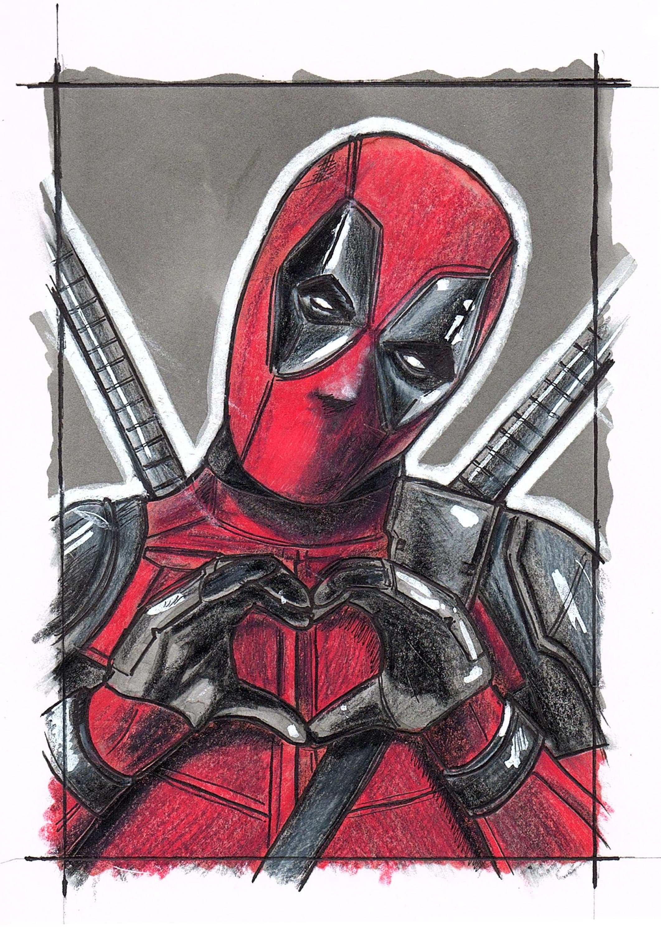 Marvel Deadpool Drawings In Pencil