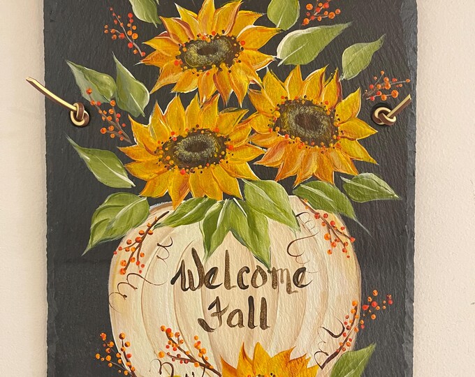 Fall Welcome Slate 12 High X 8 Wide - Etsy