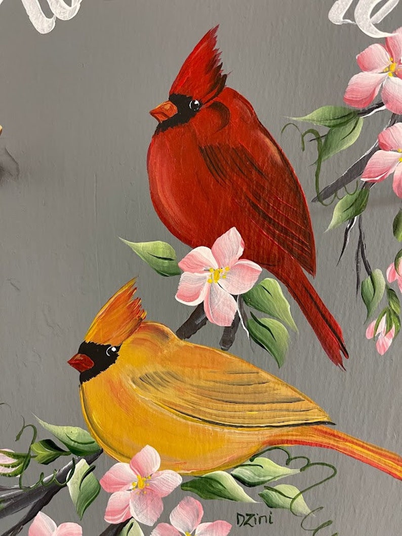 Large Two Cardinal Welcome Slate 14 High X 9 - Etsy