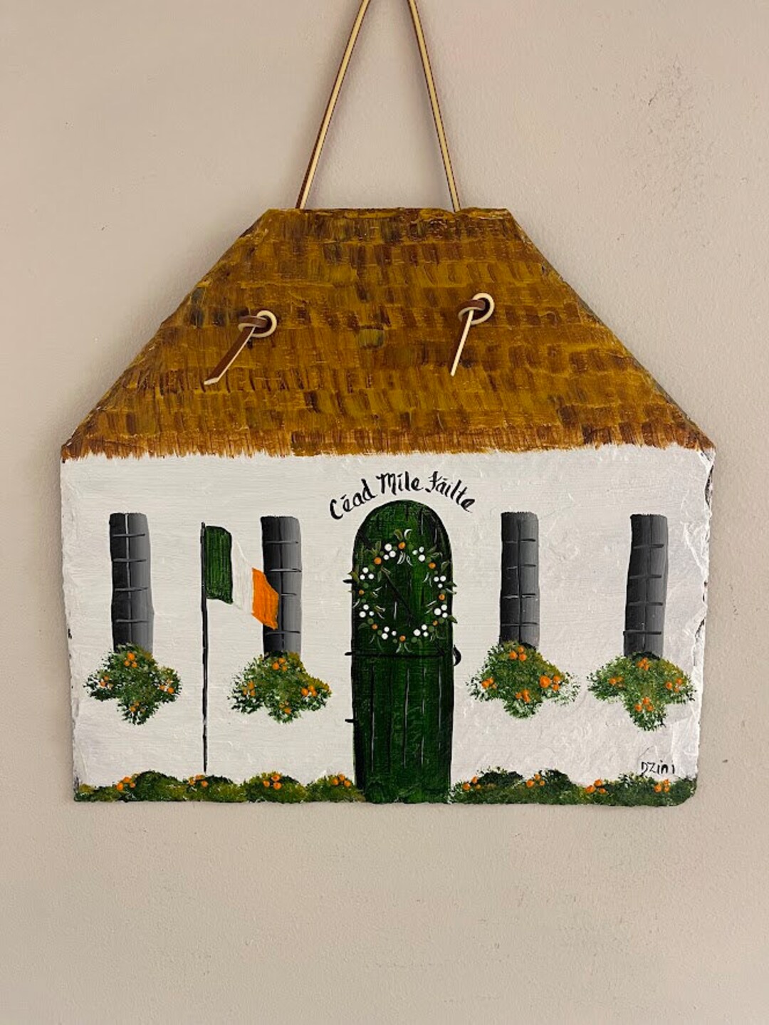 Irish Cottage Slate With Irish Flag and Gaelic Saying 9 High X 10 Wide ...