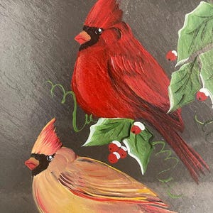 Large Two Cardinal Welcome Slate 14 High X 8 Wide - Etsy