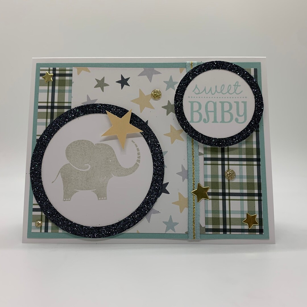 Sweet Baby Elephant Congratulations Card (color Options) - Handmade ...