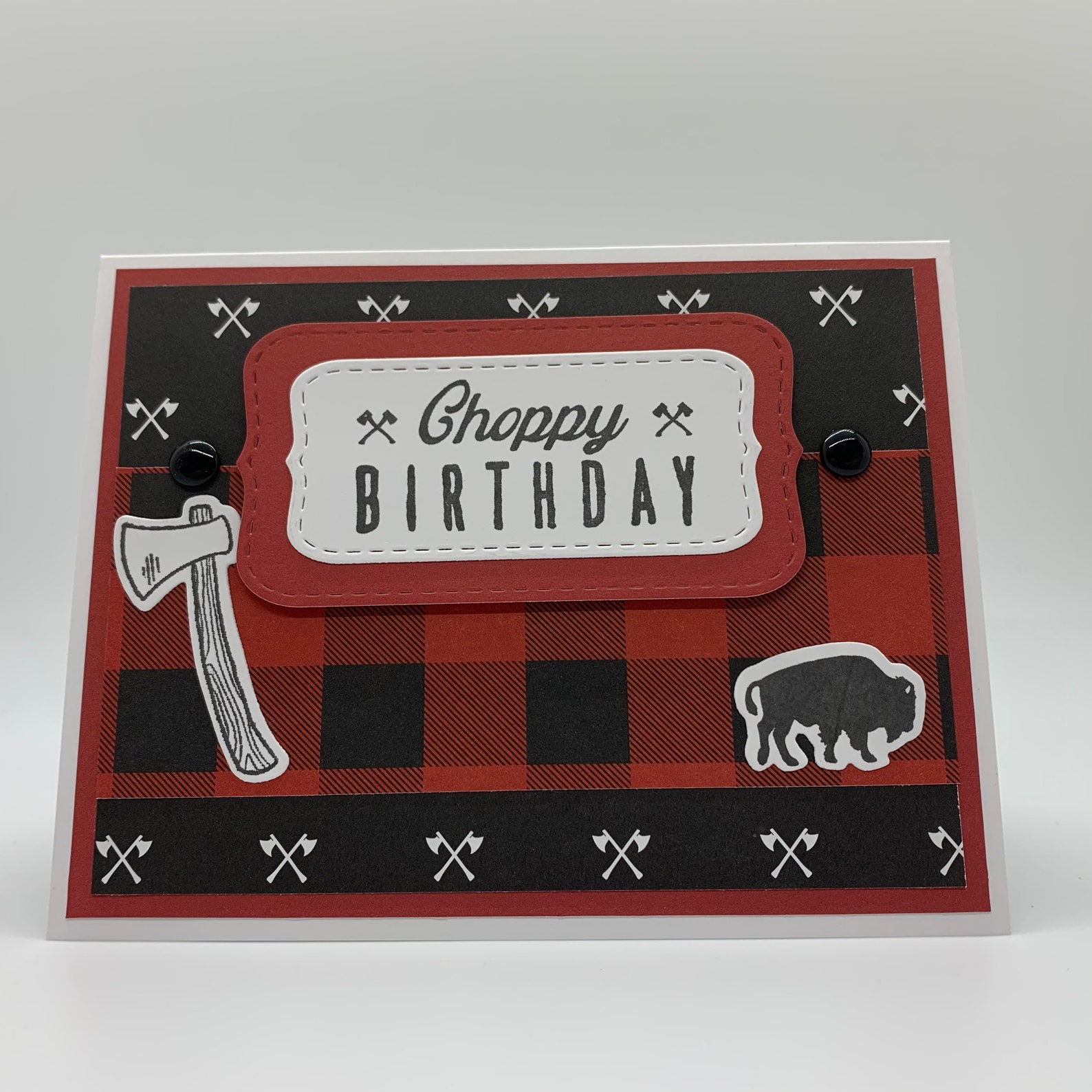 Lumberjack and Axe- Handmade Birthday, Blank Greeting Card - Etsy