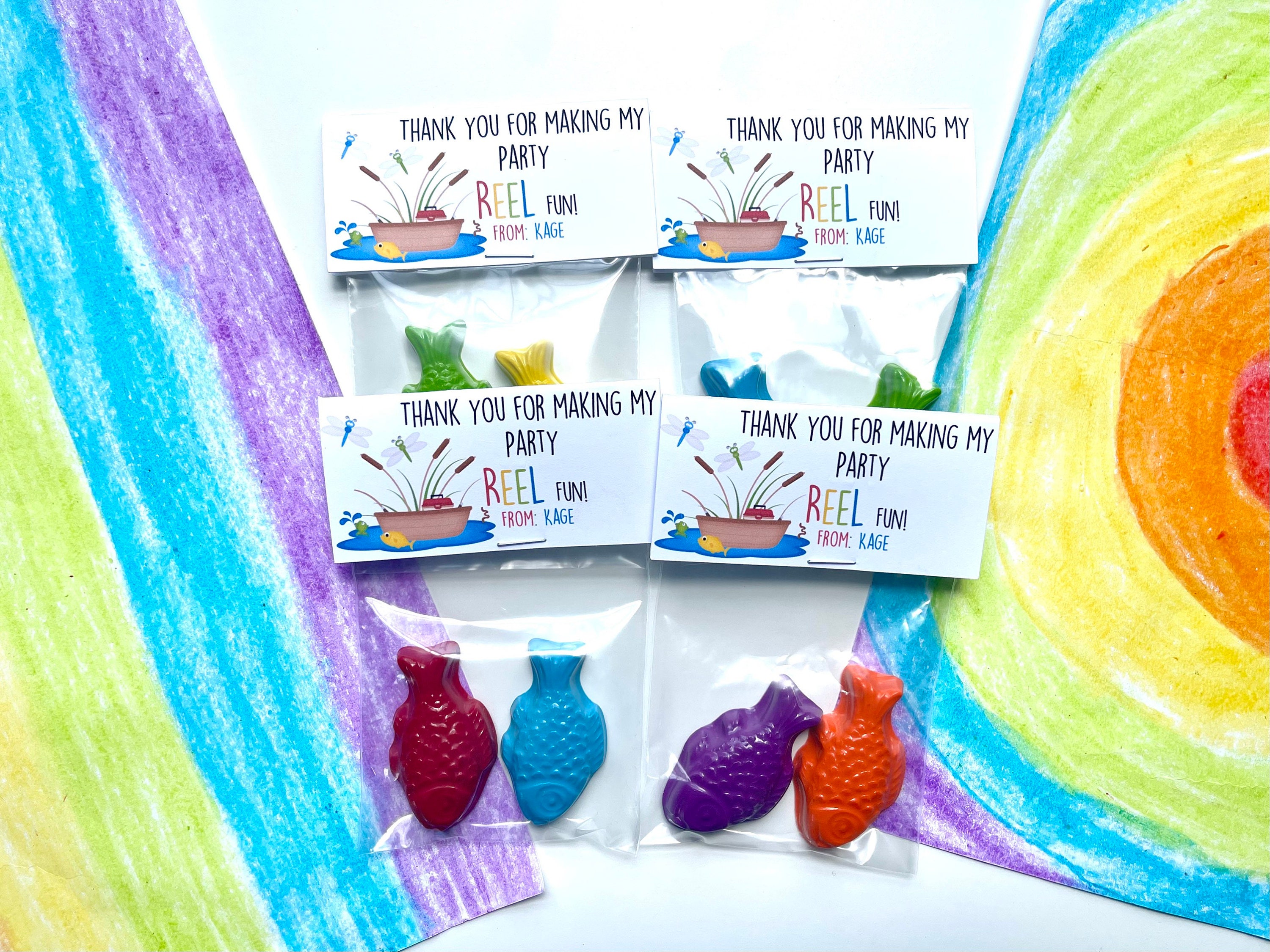 Fish Party Favors Fish Crayons Fish Birthday Party Favors | Etsy