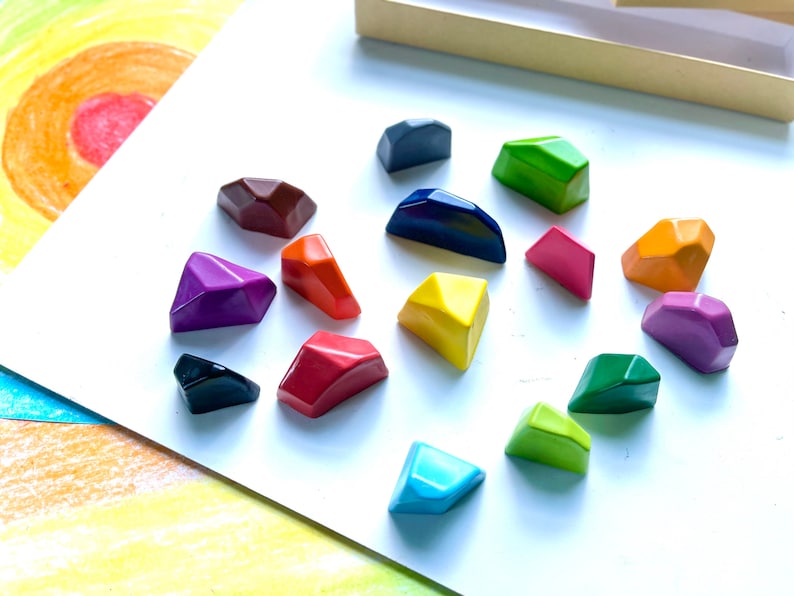 Rock Crayon Collection Gem Crayons Kids. Party Favors - Etsy