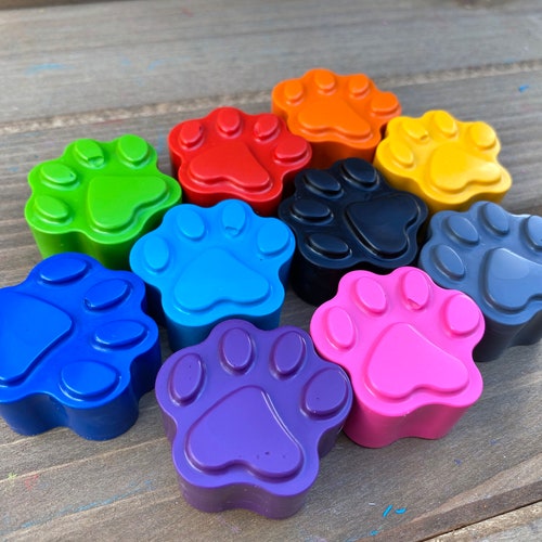 Dog Paw Print Crayons 10 Dog Party Favors Puppy Party Favors | Etsy