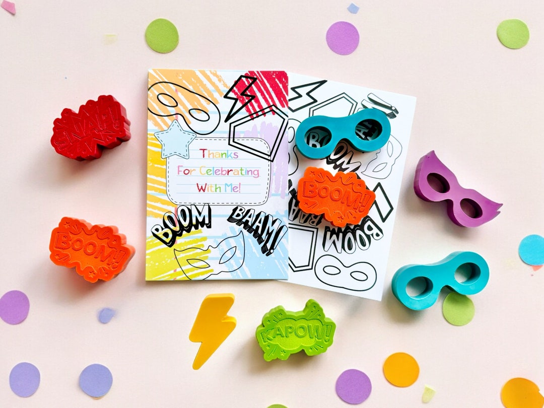 Super Hero Crayons - Super Hero Party Favors - Kids Super Hero Party ...