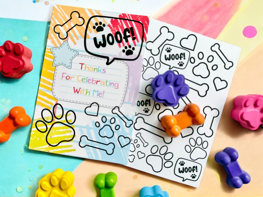 Puppy Paw Print Crayons - Puppy Dog Party Favors - Kids Birthday Party ...