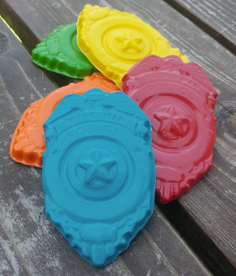 Police Badge Crayons 20 Police Party Favors Police Birthday - Etsy
