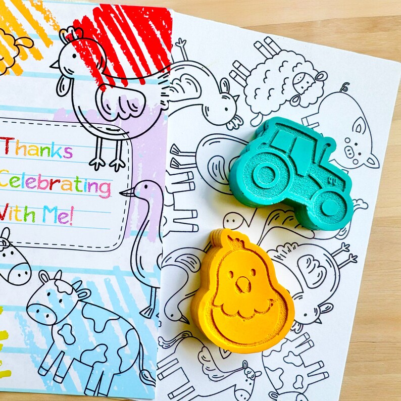 Barnyard Farm Animals Party Favors - Farm Animal Crayons - Farm ...