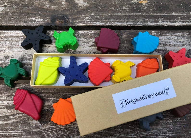 Seashell & Crab Crayons Beach Party Favors Kids Gifts - Etsy