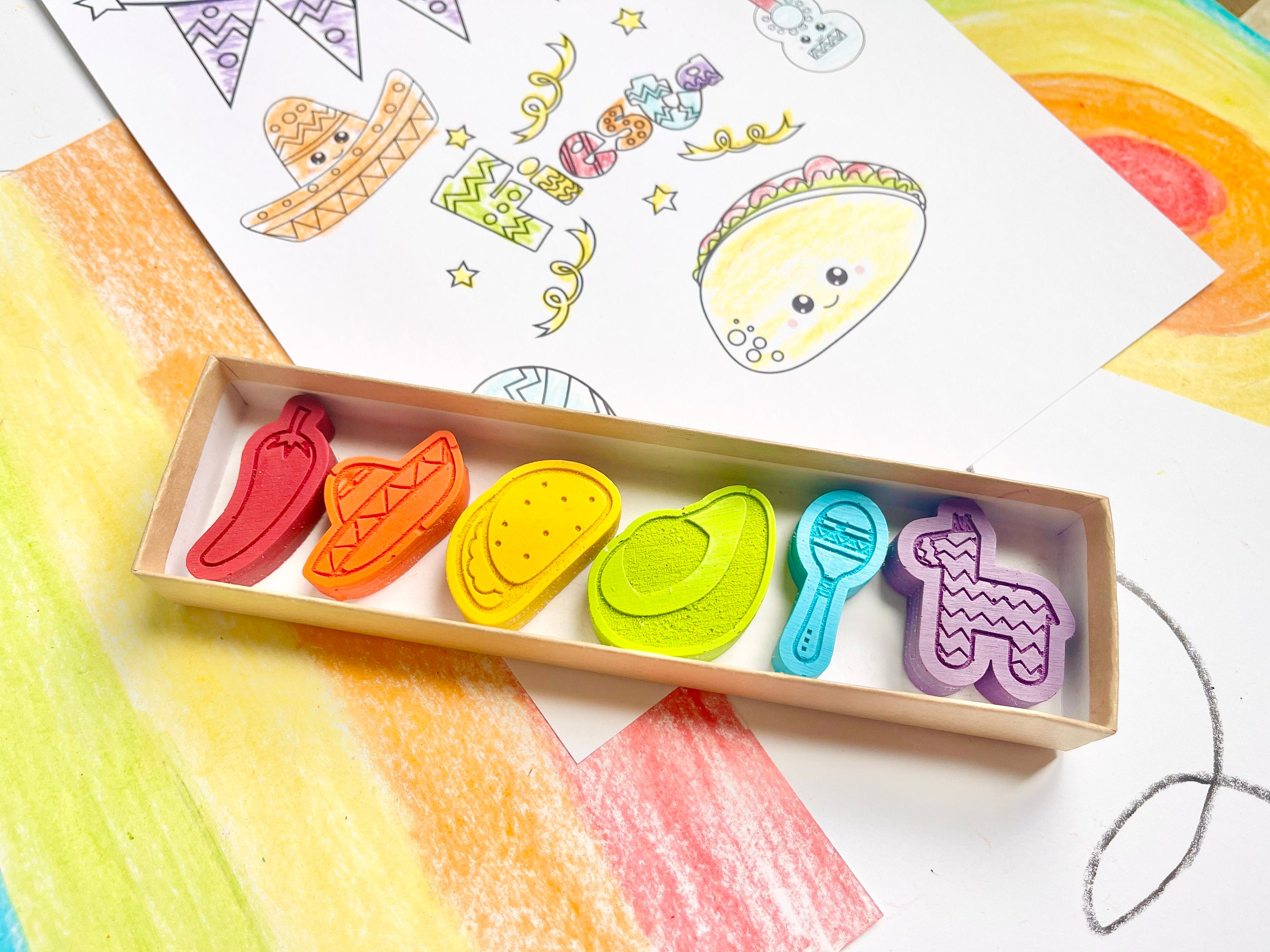 Taco Fiesta Crayons Taco Party Favors Stocking Stuffers - Etsy