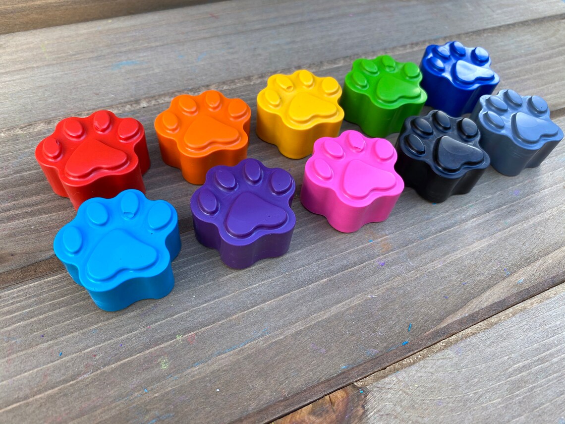 Dog Paw Print Crayons 10 Dog Party Favors Puppy Party Favors - Etsy