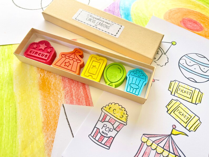 Circus Crayons Circus Party Favors Kids Gifts Stocking - Etsy