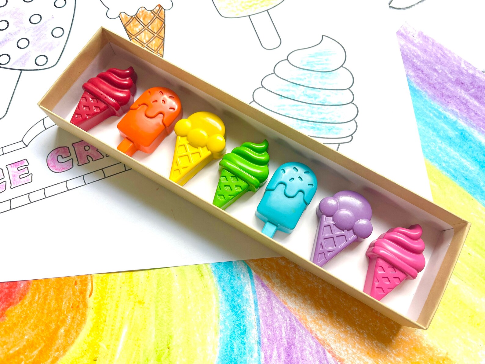 Ice Cream Crayons Ice Cream Party Favors Gifts for Kids - Etsy