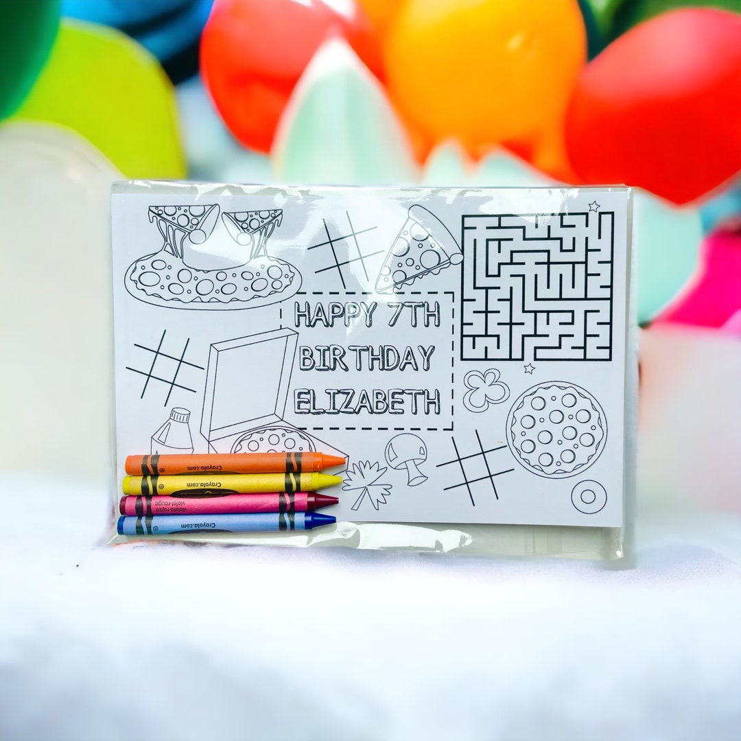 Personalized Pizza Party Favors Pizza Crayon Coloring Kit - Etsy