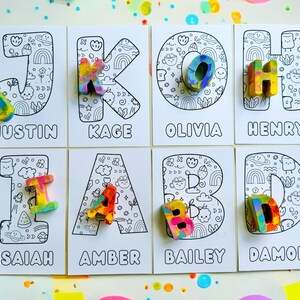 Name Letter Initial Crayons - Kids Party Favors - Class Back to School ...
