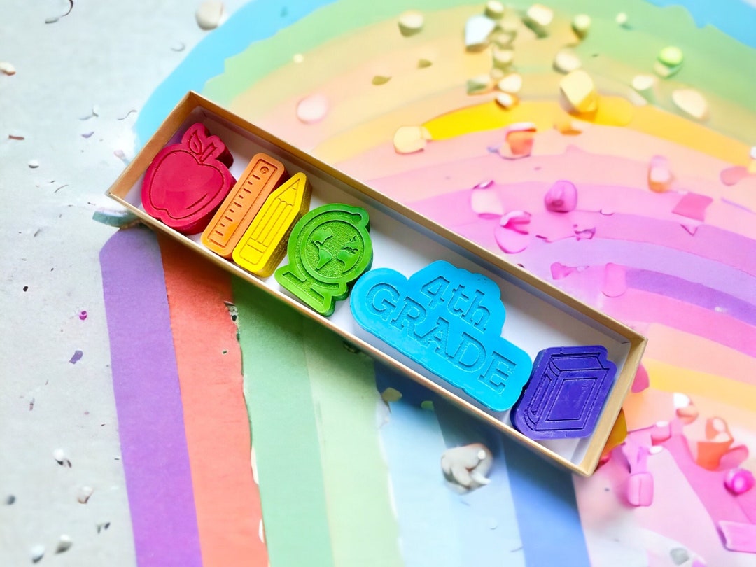 School Crayons - 4th Grade Gifts - Kids Back to School Supplies - First ...