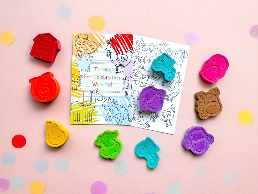 Barnyard Farm Animals Party Favors - Farm Animal Crayons - Farm ...