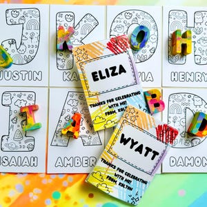 Name Letter Initial Crayons - Kids Party Favors - Class Back to School ...