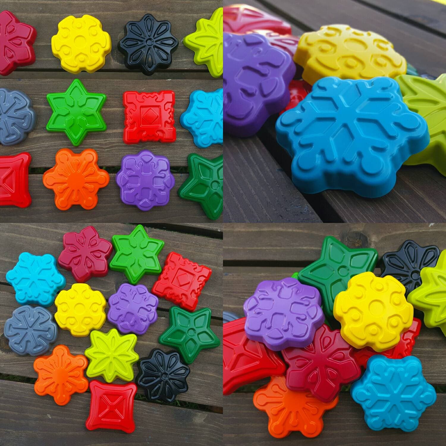 Snowflake Crayons Set of 12 Christmas Crayons Classroom - Etsy