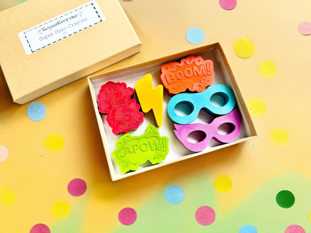 Super Hero Crayons - Super Hero Party Favors - Super Hero Comic Party ...