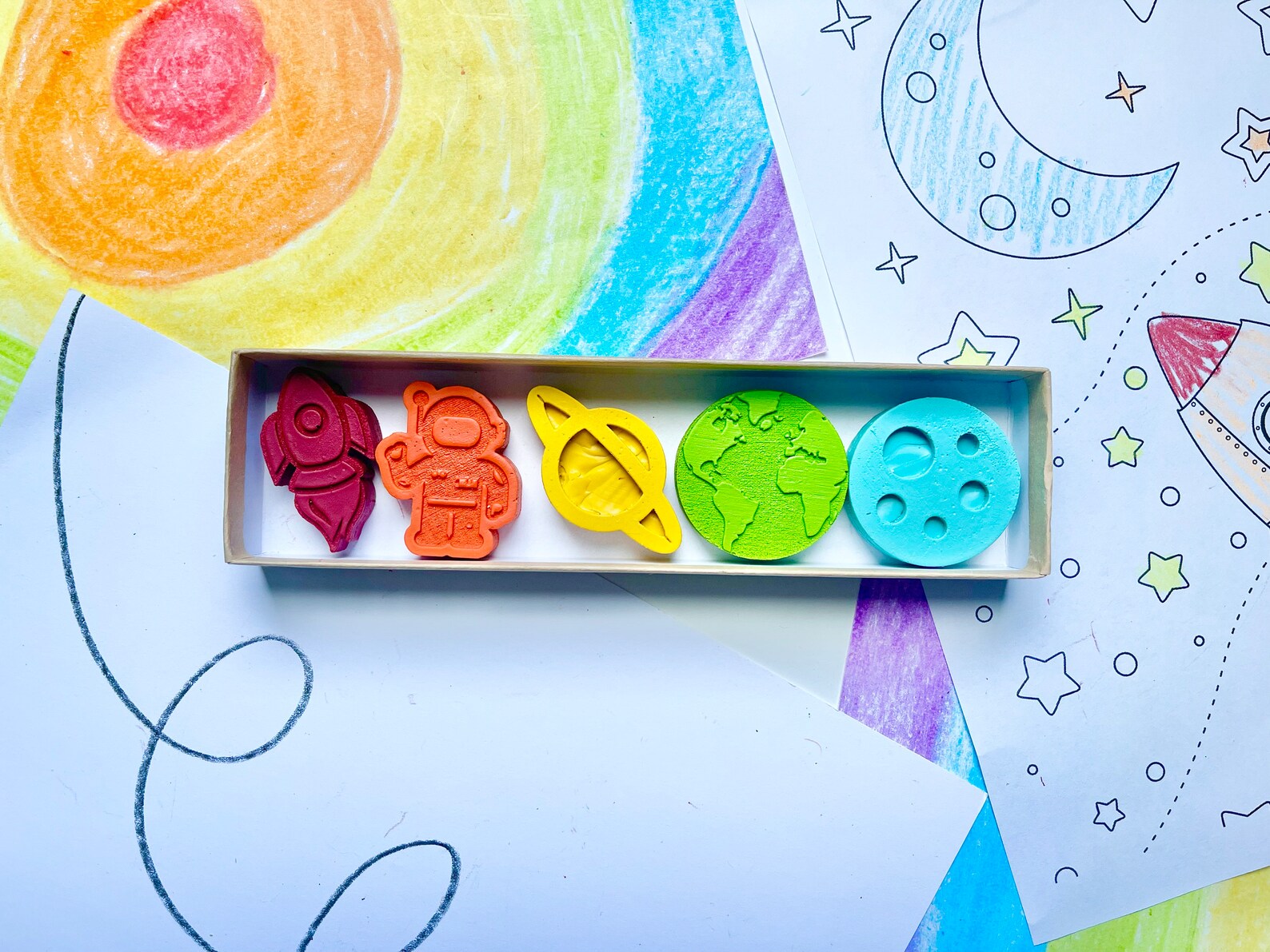 Outer Space Crayons Astronaut Party Favor Gifts for Kids - Etsy