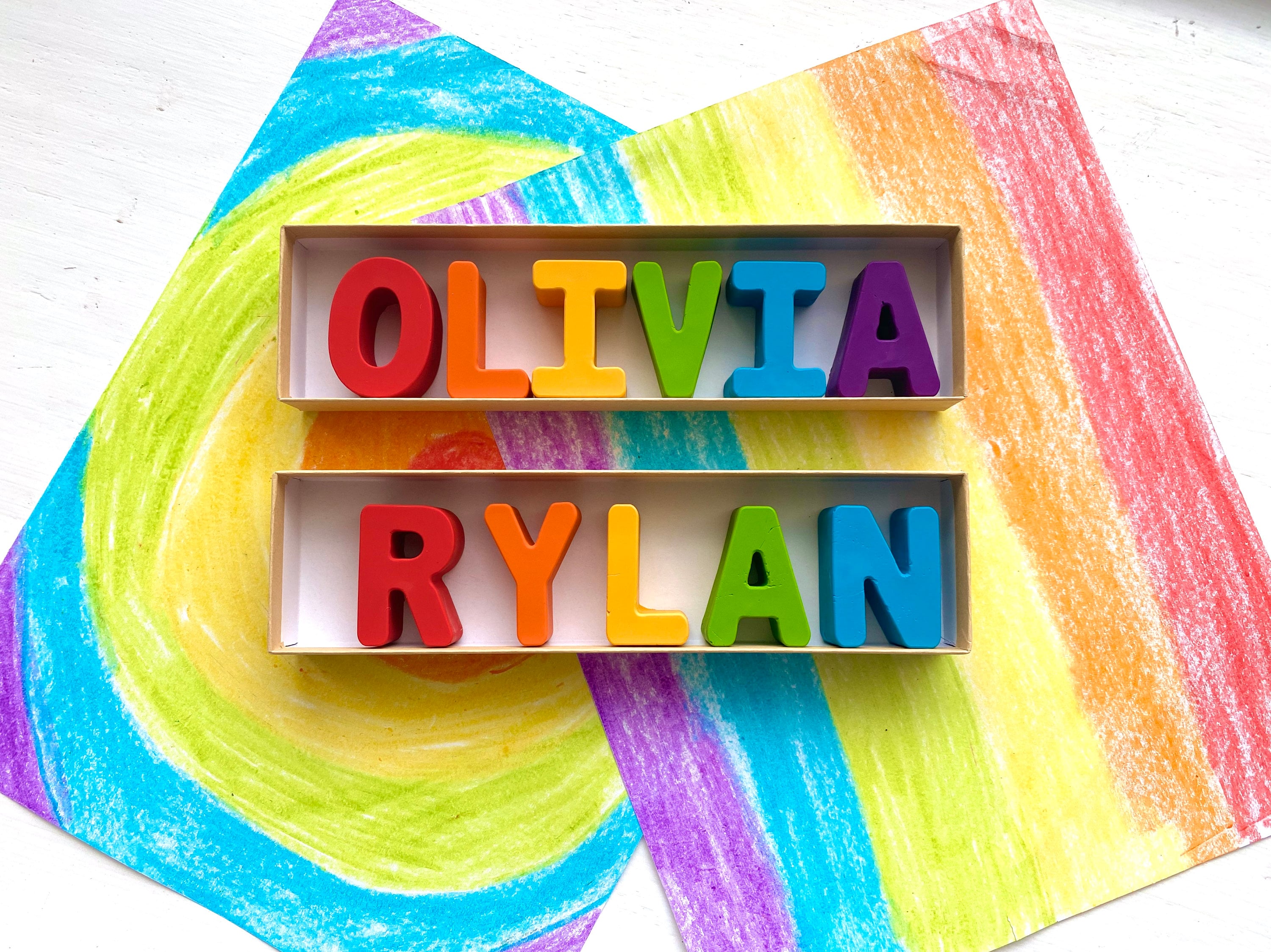 Personalized Name Crayons Kids Valentines Gifts Gifts for - Etsy