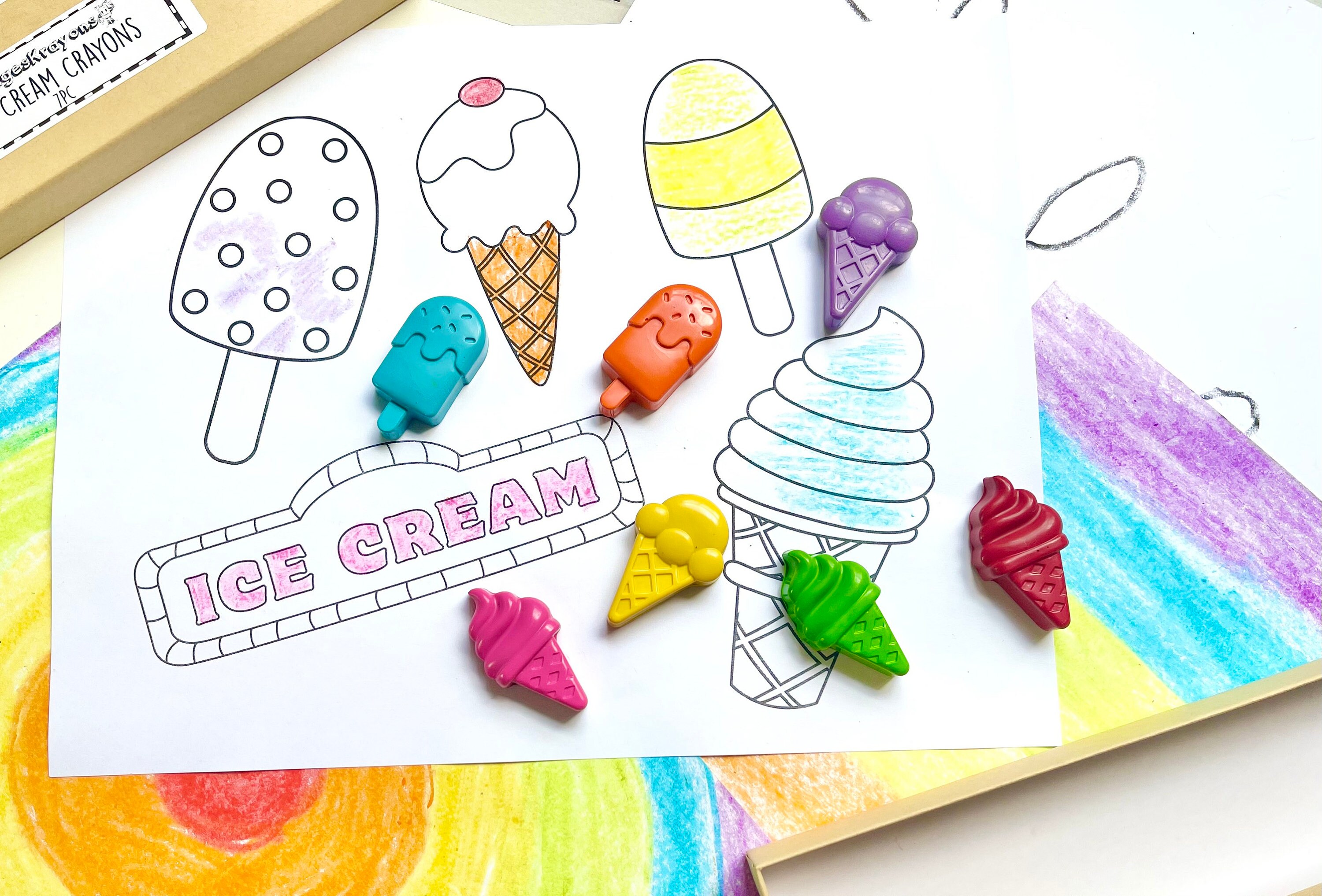 Ice Cream Crayons Ice Cream Party Favors Gifts for Kids - Etsy
