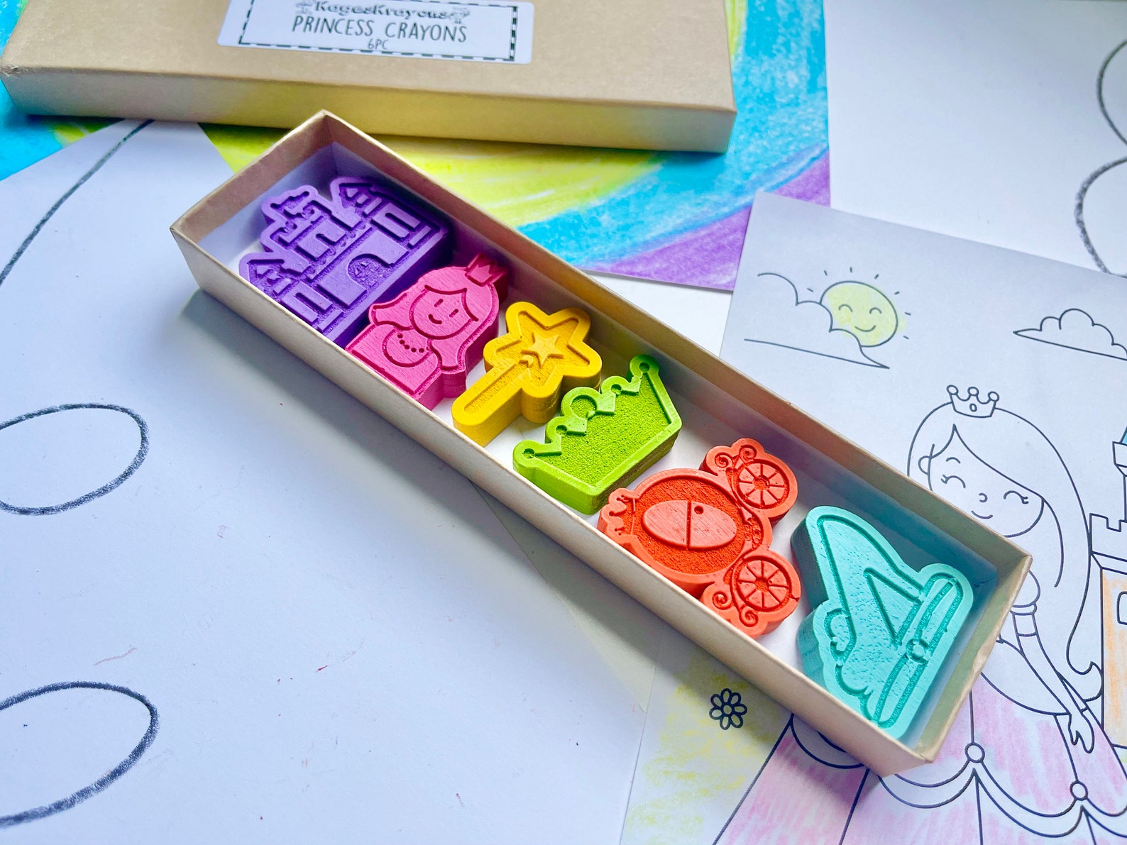 Princess Crayons - Princess Birthday Party Favors - Gifts for Kids ...